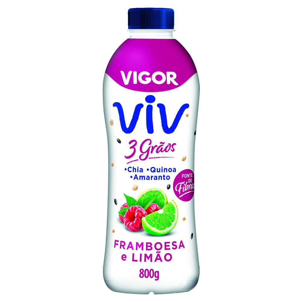 Iogurte Líquido Vigor Viv 3 Grãos Framboesa E Limão 800g Super
